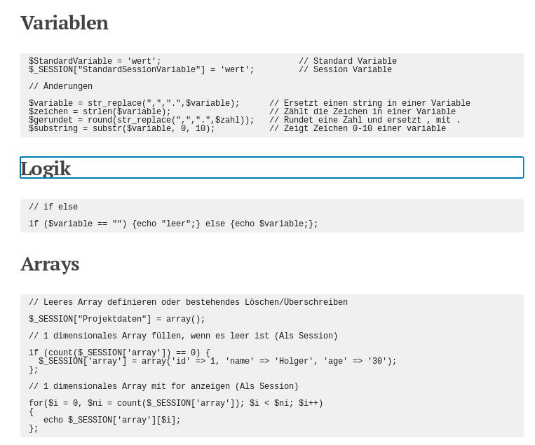 PHP 7 Standard Befehle als Vorlage mit Erklärung – Terragon News